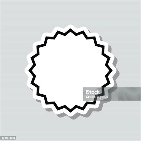 스타 버스트 태양 버스트 배지 회색 배경에 아이콘 스티커 3차원 형태에 대한 스톡 벡터 아트 및 기타 이미지 3차원 형태 개념 그림자 Istock