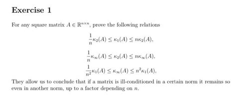exercise 1 for any square matrix a e rnxn prove the