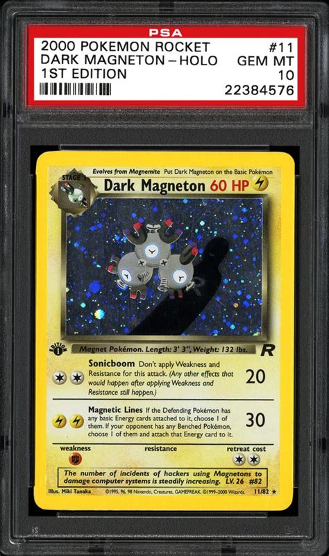 2000 Nintendo Pokemon Rocket Dark Magneton Holo 1st Edition Psa