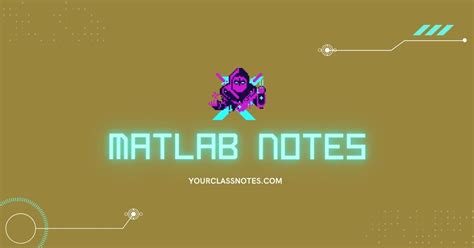 Best Matlab Notes In Pdf Matlab Tutorial Ebook For Download Guide