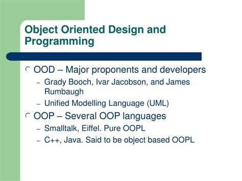 Ppt Object Oriented Design And Programming Overview Powerpoint