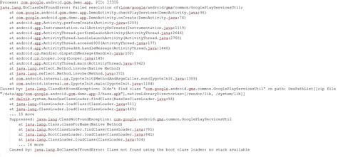 Java Lang NoClassDefFoundError Failed Resolution Of Lcom Google Android Gms Common