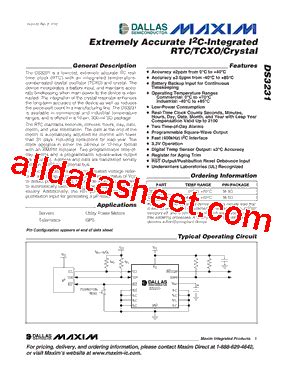 DS3231 Datasheet(PDF) - Maxim Integrated Products
