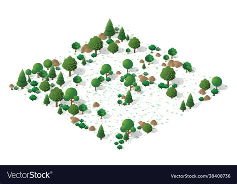 Nature Forest Landscape Isometric Royalty Free Vector Image
