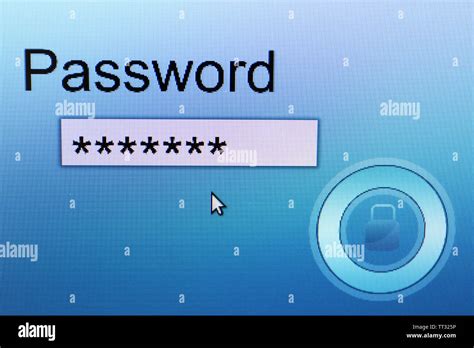 Password On Monitor Screen Stock Photo Alamy
