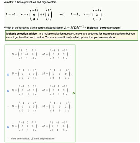 Solved A Matrix A Has Eigenvalues And Eigenvectors λ−1