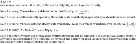 Steady State Availability Asymptotic Availability Oil And Gas