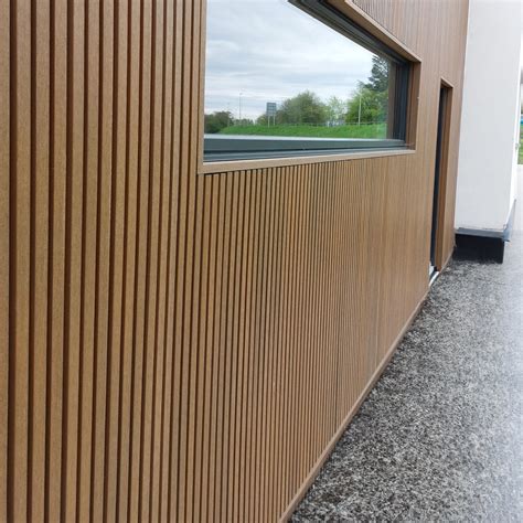 Composite Slatted Cladding Board 36m Length Light Brown
