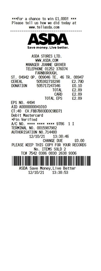 Asda Receipt Font Invoice Font Thermal Printer Font Dot Matrix Font Barcode Label Font