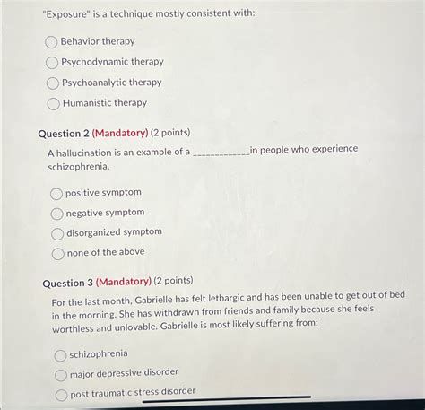 Solved Exposure Is A Technique Mostly Consistent