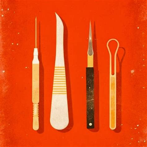 A Red Poster With A Knife And A Knife On It Premium Ai Generated Image