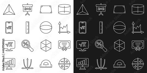 Set Line Xyz Coordinate System Certificate Template Graph Schedule Chart Diagram Acute