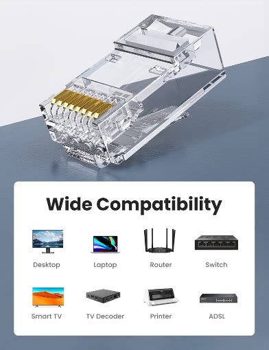 UGREEN Cat Unshielded RJ Modular Plugs Pack Gold Plated U Data Transfer Designed