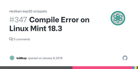 Compile Error On Linux Mint Issue Nkolban Esp Snippets GitHub