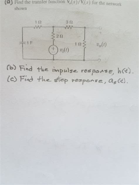 solved find the transfer function v o s v i s for the