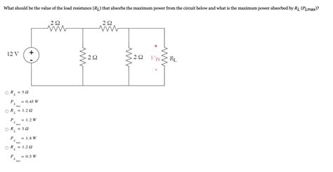 Solved What Should Be The Value Of The Load Resistance RD Chegg