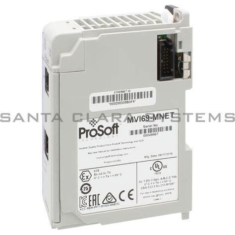 MVI69 MNET Prosoft TCP IP Communication Module Santa Clara Systems