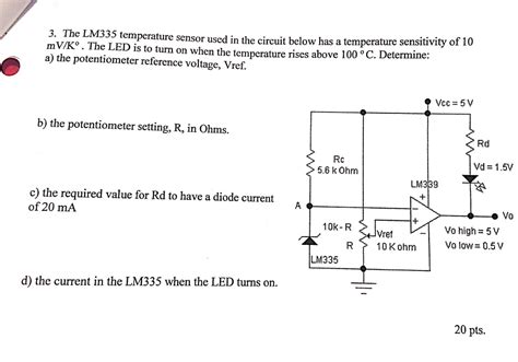 Solved The Lm335 Temperature Sensor Used In The Circuit