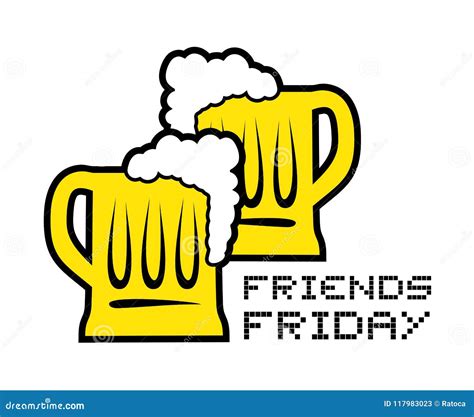 Friday Friends Beer Symbol Stock Vector Illustration Of Concept