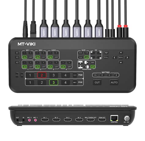 hdmi live stream switcher with multi view preview output and audio mixer