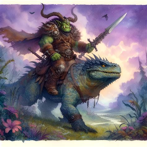 Battle Scene Orc Female Warrior Character 4 By Aicraftadoptables On