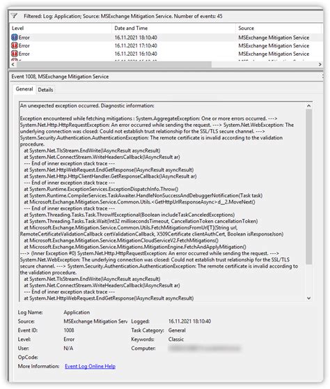 problems with mitigation service validating certificate microsoft qanda