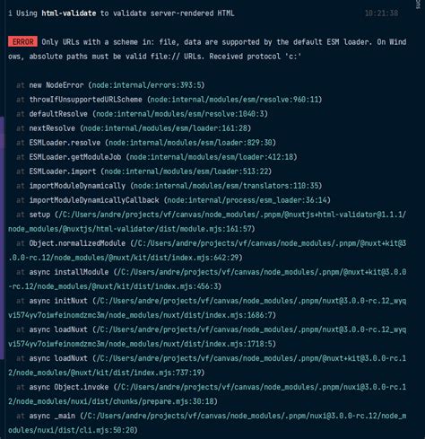 Unable To Build On Windows · Issue 232 · Nuxt Moduleshtml Validator
