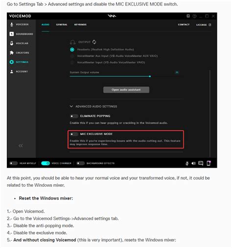 value not valid when using support page advanced mic settings doesn t