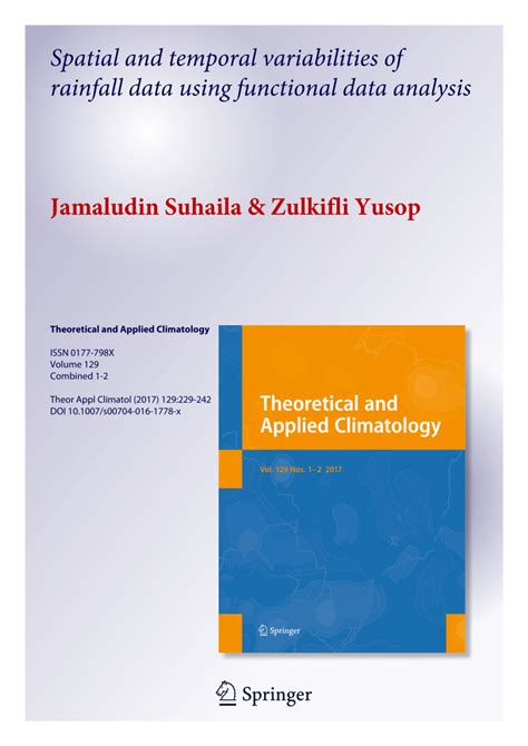 Pdf Spatial And Temporal Variabilities Of Rainfall Data Using