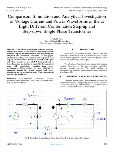 comparison simulation and analytical investigation of voltage current