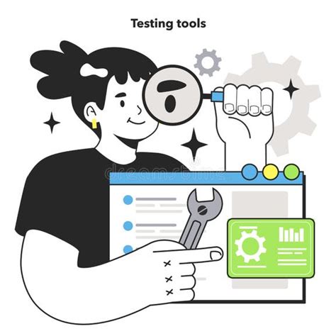 Software Testing Tools Code Testing And Debugging Stock Vector