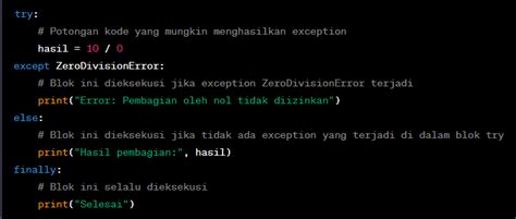 Python Kenali Pengertian Exception Handling