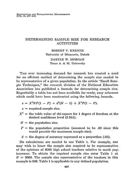 determining sample size for research activities pdf sample size