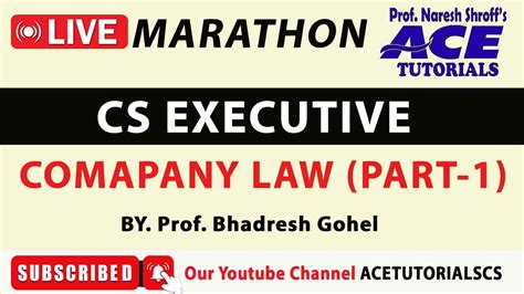 MARATHON | CS EXECUTIVE | COMPANY LAW | DEC 2024 | ACE TUTORIALS | CS COACHING | CS CLASSES ...