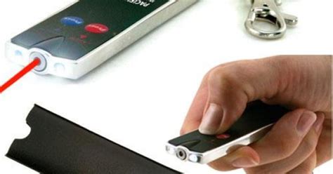 Custom Logo Flat Laser Card Pointer W Dual LED Flashlight And Keychain