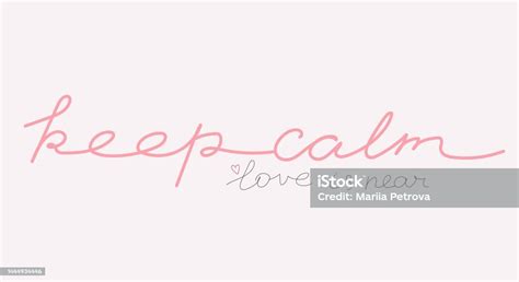 침착 한 동기 부여 글자를 유지하십시오 손으로 그린 문구 분홍색 배경에 분홍색 텍스트입니다 벡터 아트 동기 부여에 대한 스톡 벡터 아트 및 기타 이미지 Istock