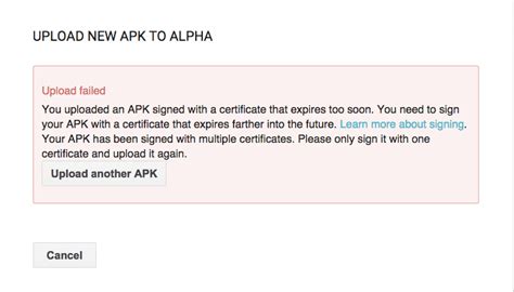 Android Apk Update When Using Different Certificates Stack Overflow