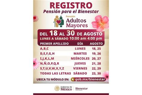 Este Es El Calendario De Registro Para La Pensión Del Bienestar Para