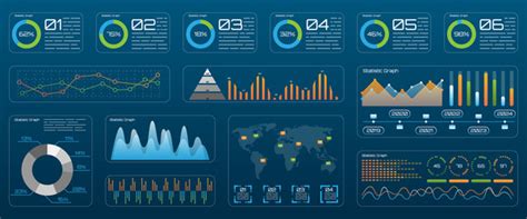Data Dashboard Modern Infographic Ui Interface Vector Image