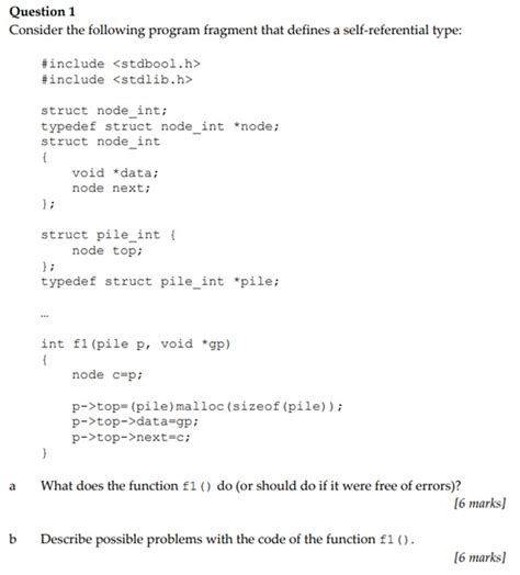 Question 1 Consider the following program fragment | Chegg.com