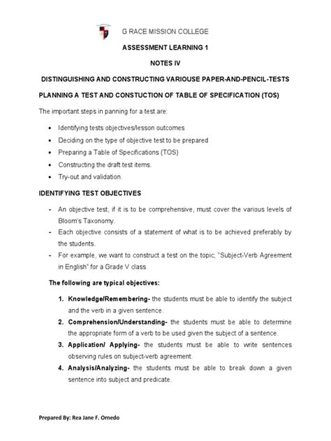 Assessing Learning Objectives Pdf Multiple Choice Test Assessment Assessing Learning Objectives Pdf Multiple Choice Test Assessment