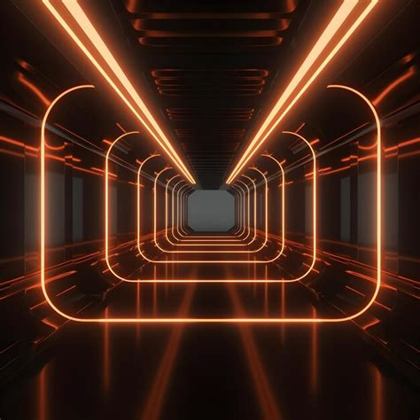 Premium Ai Image Sci Fi Futuristic Abstract Dark Tunnel Corridor With