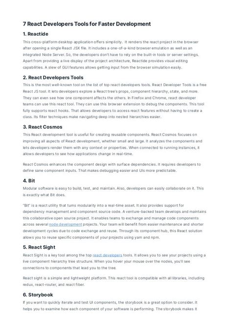 Tools To Make React Development Faster And More Efficient PDF