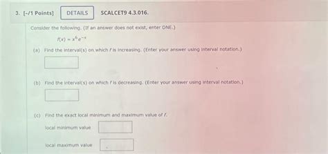 Solved 3 [ 1 Points] Details Scalcet9 4 3 016 Consider