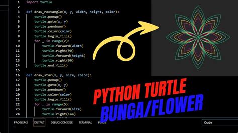 Python Turtle Menggambar Bunga Indah Youtube