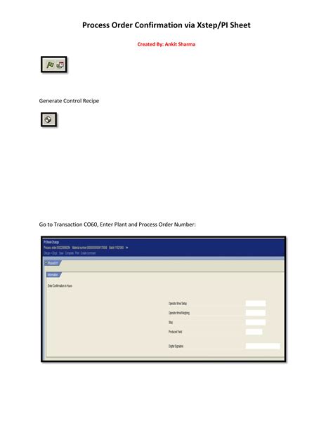 learn process order confirmation via xstep and pi sheet pdf