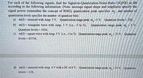 solved texts for each of the following signals find the signal to