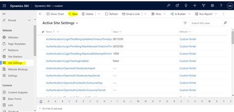Site Settings For The Web Api In Ms Power Apps Portals Microsoft Dynamics 365 Crm