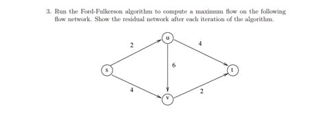 Solved Run The Ford Fulkerson Algorithm To Compute A Maximum
