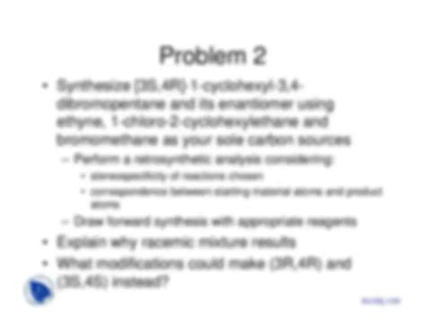 Synthesis Problems Organic Chemistry Lecture Slides Slides
